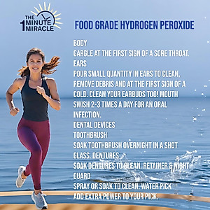 12% H2o2 Hydrogen Peroxide Medical Food Grade - 2 Bottles - 4 oz with Dropper Recommended by The One Minute Cure Book and by Professionals.