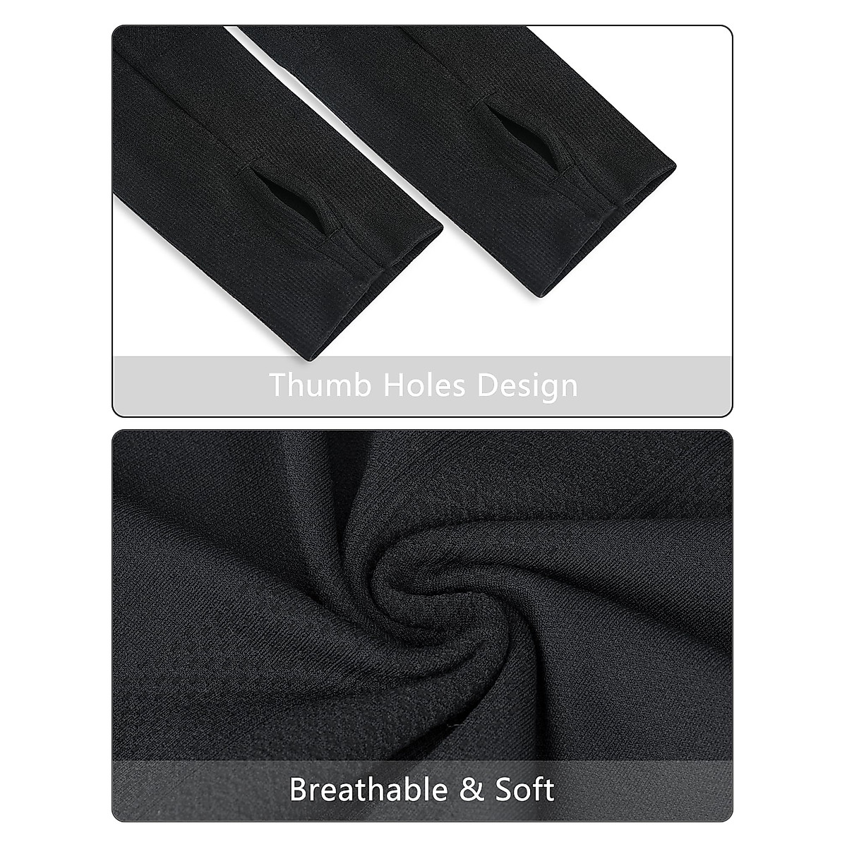 Stelle Womens Breathable Seamless Shirt with Thumb Holes for Yoga Sports Running Workout Athletic Slim Fit, Black, Large, Long Sleeve