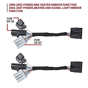 GWNOWZZET 2 Pcs Tow Mirrors Adapter for Ford F250 F350 F450 F550 Super Duty Truck 1999-2007 Mirrors Conversion Harness Wiring Connector