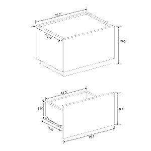 Stackable 1 Drawer Dresser, Small Dresser for Closet Organizer with Modern Wood Dresser for Kids Nightstand Sofa Table Drawer Chest, Storage Cabinet for Entryway Bedroom, 15.7in, Black