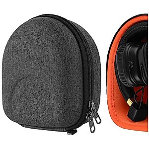 Geekria Shield Headphones Case Compatible with Marshall Major II, Major III, Major IV, Mid ANC Case, Replacement Hard Shell Travel Carrying Bag with Cable Storage (Dark Grey)