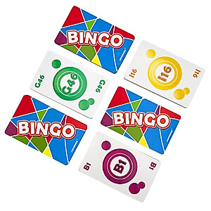 JUNWRROW Bingo Game Set-1000 Colorful Chips with a Bag,100 Bingo Cards and Jumbo Deck of Calling Cards for Adults, Seniors, and Family - Calling Card Set- Ideal for Large Groups, Parties, Game Nights