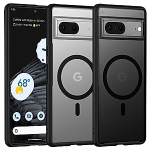 TIANNIUKE Magnetic Case for Google Pixel 7, Translucent Matte Anti-Fingerprint,Compatible with MagSafe,Slim Fit Shockproof Protective Phone Case for Pixel 7 Case (2022) -Black