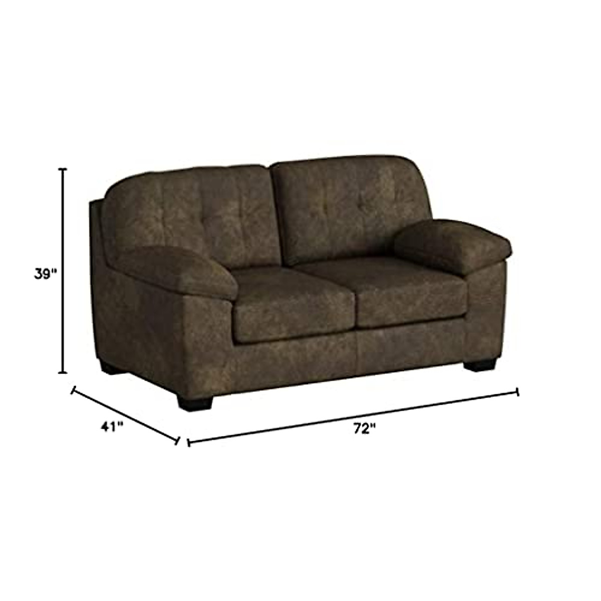 Signature Design by Ashley Accrington Plush Loveseat with Tufted Back, Brown