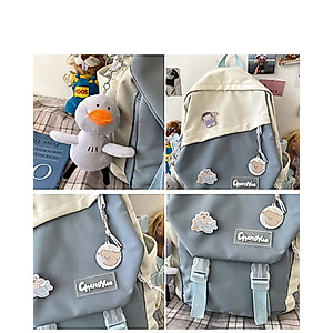 Zhousanjian Fashion Kawaii Backpack with Cute AccessoriesLarge Capacity Kawaii Girl Backpack Cute Aesthetic Backpack for School (black,one size) …