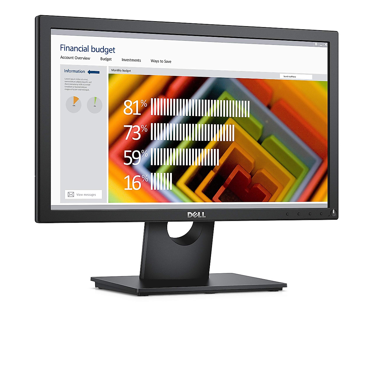 Dell E1916H 18.5" Widescreen LED-Backlit LCD Monitor,Black