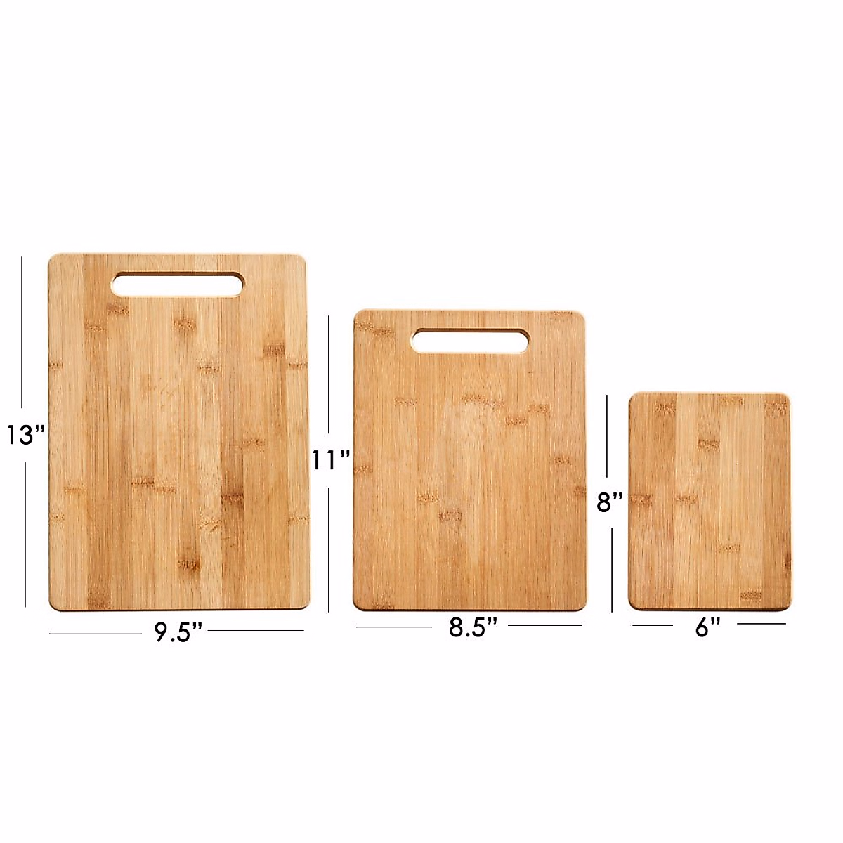 Farberware Stamped 15-Piece High-Carbon Stainless Steel Knife Block Set, Steak Knives & 3-Piece Bamboo Cutting Board, Set of 3 Assorted Sizes, Brown