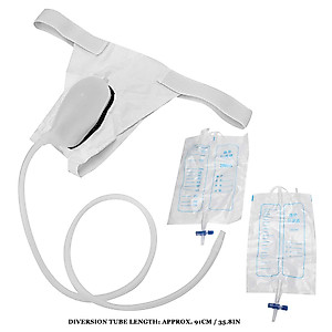 Silicone Urine Collector with 2 Urine Bags, Male Urinary Incontinence Management Solution Kit, Bladder Control Devices for Men Bedridden, Men Urinal Wearable Portable