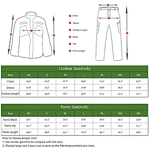 AKARMY Unisex Lightweight Military Camo Tactical Camo Hunting Combat BDU Uniform Army Suit Set MCF Black CP