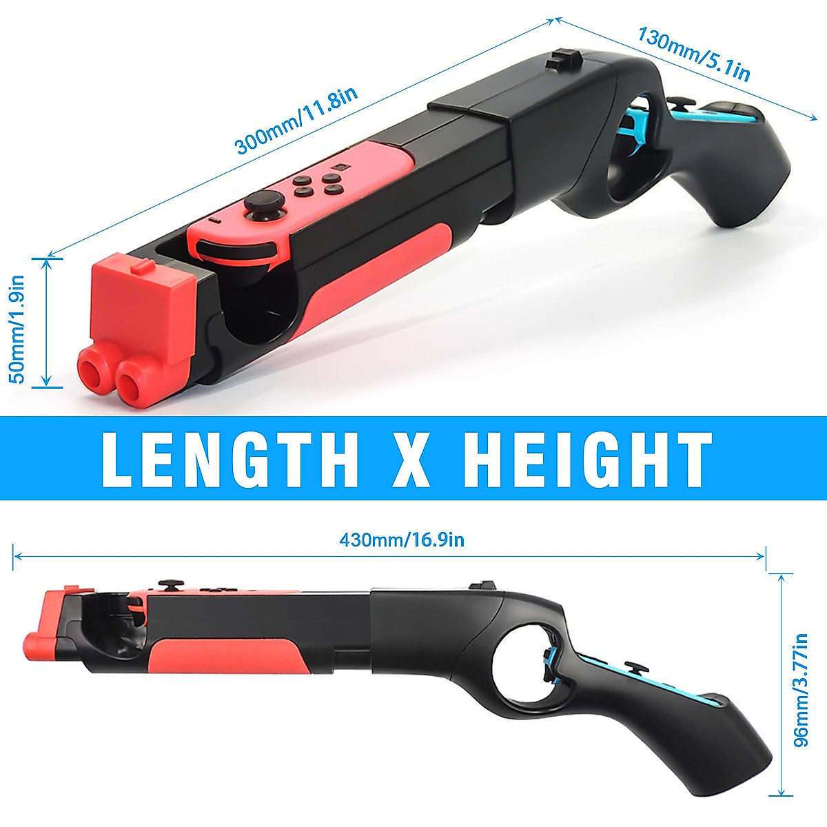 INFURIDER Game Gun Controller for Nintendo Switch Hunting Game,Handle Grips Compatible for Joy-con Shooting Games,Gunshot Controller Adapt for Other Shooting Game on Switch