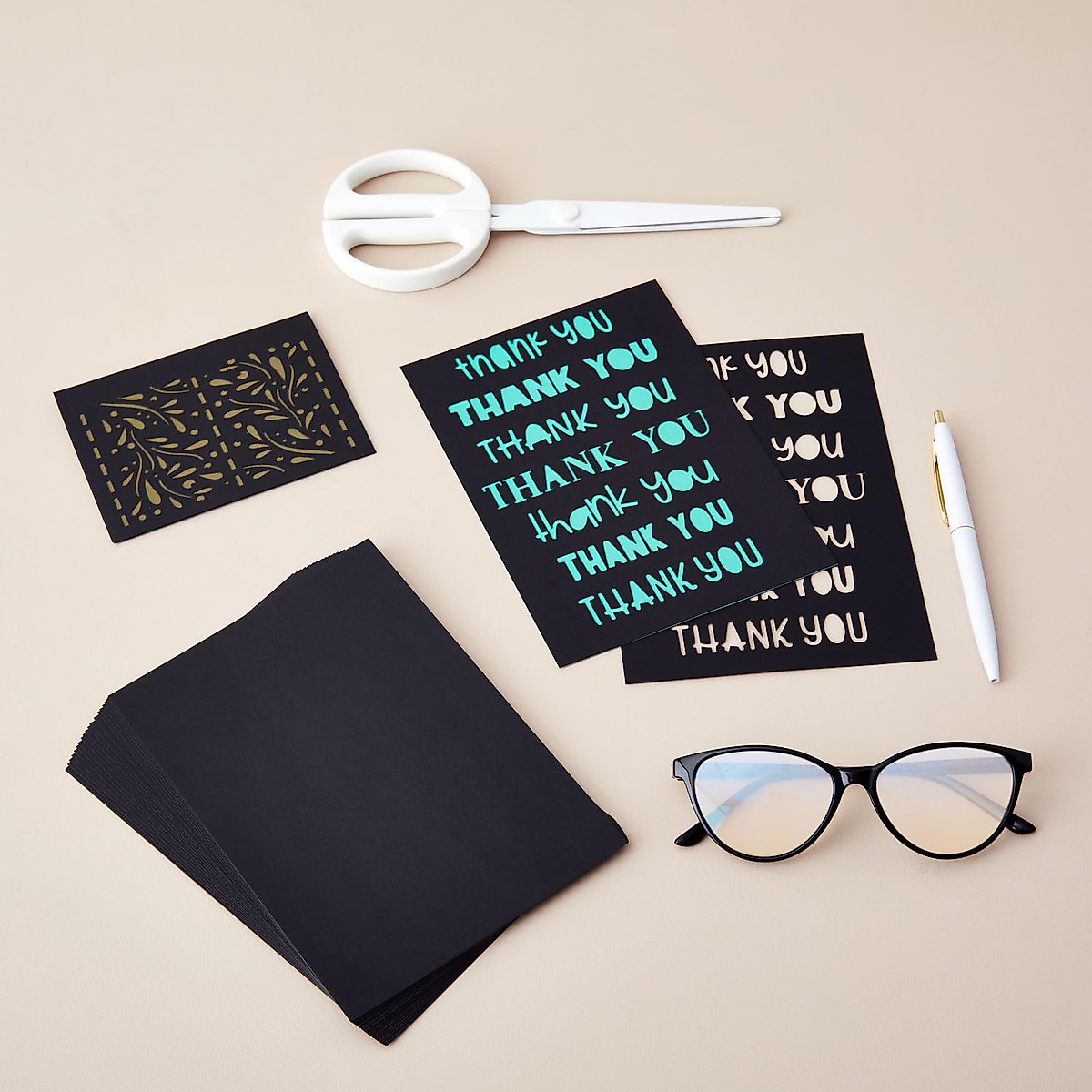 Card Stock, Black Stationary Paper for Post Cards and Crafts (5 x 7 In, 150 Pack)