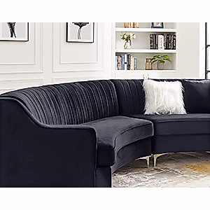 Eafurn 6 Seaters Oversized Symmetrical Curved Modular Sectional Sofa,140.94" Velvet Semi Circular Couch with Metal Legs and Pillows, Deep Seat Tufted Corner Sofa&Couch Living Room Furniture Set