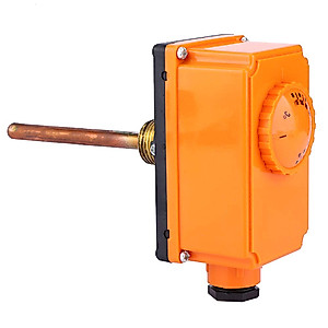 Temperature Start Regulator, 30-110℃ G1/2 Male Thread 220V Hot Water Pipeline Thermostat Temperature Controller