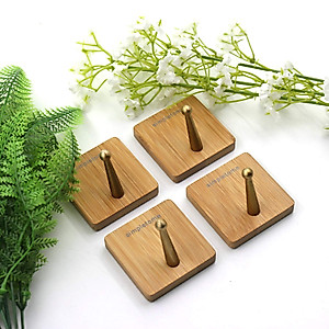 simpletome Adhesive Hooks Heavy Duty Strong Tape + Bamboo + 100% Copper Hanger