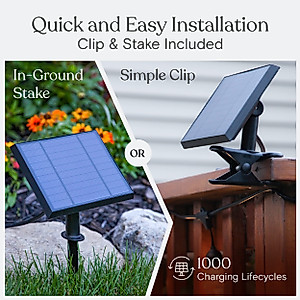 Brightech Ambience Pro Solar Powered Outdoor String Lights - Commercial Grade Patio Lights with 27 Ft Edison Bulbs - Shatterproof LED Solar String Lights, Christmas - 1W 12 Bulbs, Warm White Light