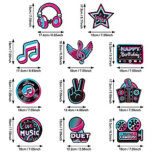 Outus 30 Pieces Music Party Decoration, Music Short Video Party Hanging Swirls Decor for Boys Girls Adults Music Birthday Party DJ Short Video Party Social Media Theme Party Baby Shower Supplies