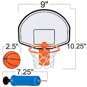 ArtCreativity Trash Can Basketball Set, Includes Clip-On Hoop with Backboard, Inflatable Ball and Pump, Fun Indoor Basketball Hoop for Kids, Office Toys for Adults, Great Birthday Gift Idea
