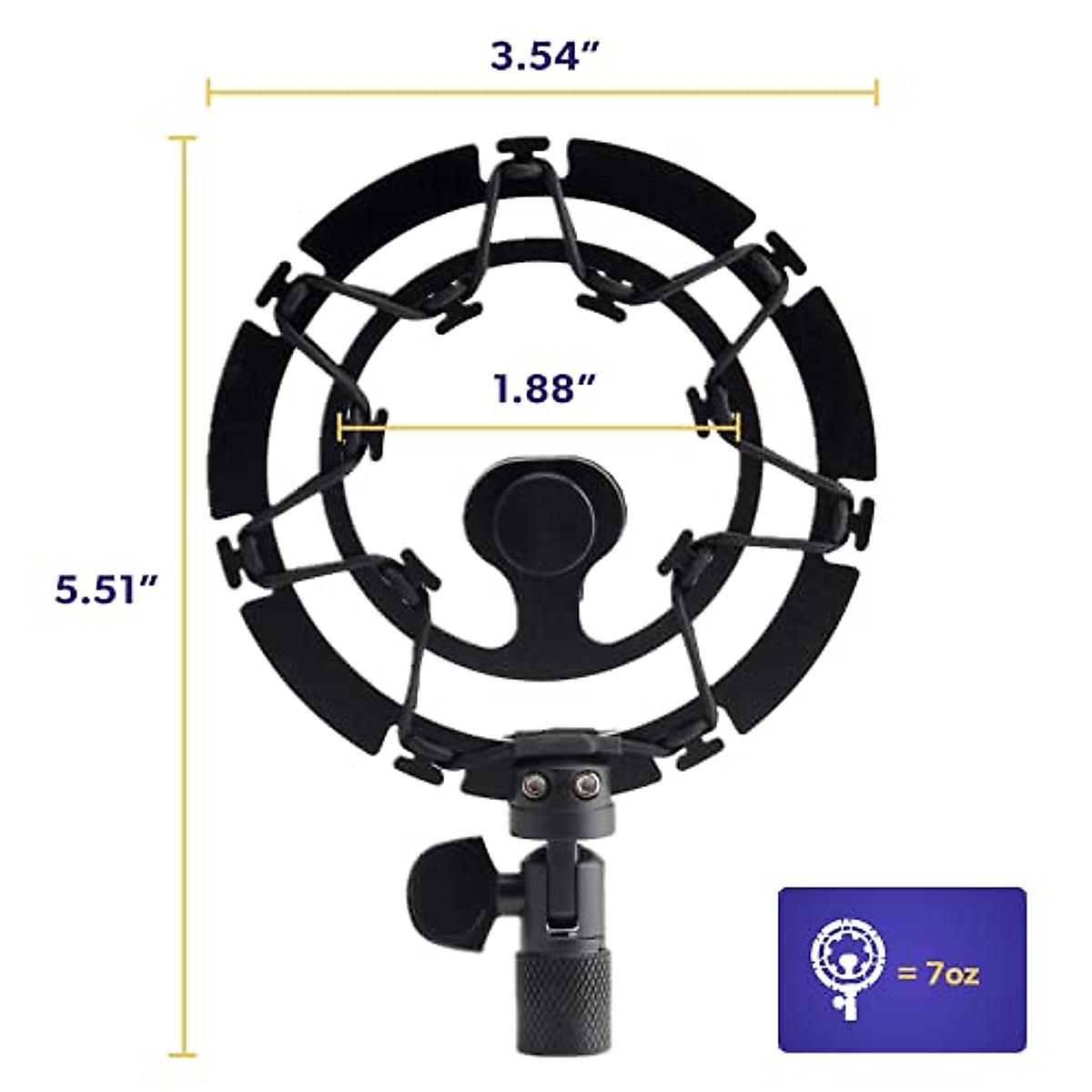 Auphonix Pro Microphone Shock Mount - Mic Holder Compatible w/Blue Yeti, Snowball & Pro Microphones