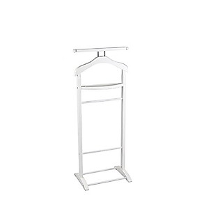 Proman Products VL17015 Knight Valet Sand with Tie Bar, Tray & Trouser Bar, 18" x 12" x 43.5", White