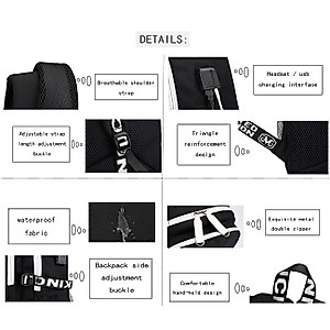 TIMMOR MAGIC Japanese Anime Backpack for Boys with USB Charging Port, Middle School College nezuko Bookbags for Women Men.(Black8)