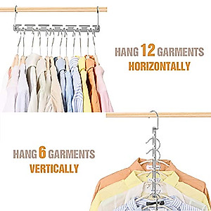 XFKITCHEN Metal Magic Hangers Space Saving Clothes Hangers Closet Space Saver Clothing Hanger Oragnizer for Wardrobe Space,Wrinkle-Free Clothes（Pack of 4）
