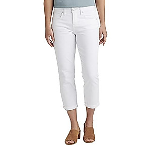JAG Jeans Women's Cecilia Mid Rise Capri-Legacy, White, 14 Petite