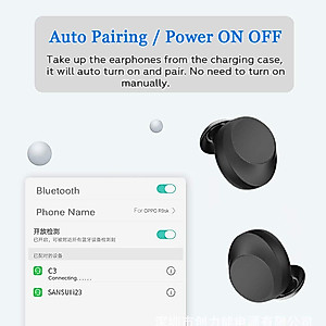 Bluetooth 5.0 Wireless Earbuds with Wireless Charging Case IPX8 Waterproof TWS Stereo Earphones Premium Sound Cordless in-Ear Built in Mic Headset Hands-Free Call Microphone for Sport Black