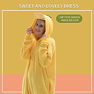 AILMQYJL Snug Fit Unisex Adult Onesie Pajamas, Flannel Cosplay Cartoon One Piece Halloween Costume hooded Sleepwear Homewear