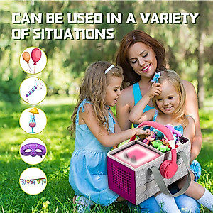 Seracle Carrying Case Travel Felt Bag Compatible with Toniebox Starter Set and Tonies Figurine (Gray+Purple)