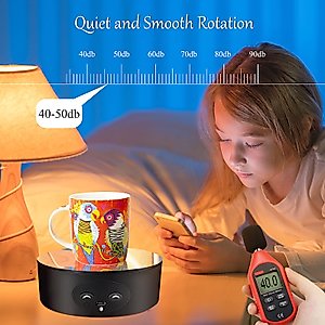Riomh Rotating Display Stand, 360 Degree Automatic Mute Spin Turntable for Photography Display, Shooting Videos, Figures and Collections Display (Black)