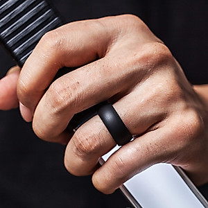 ThunderFit Silicone Wedding Rings for Men, 4 Rubber Engagement Bands 8.7mm Wide 2mm Thick