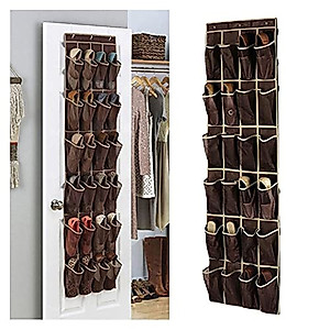ZPC Shoe hanger Shoe organizer over the door 24 large pockets with 2 metal hooks for men's sports shoes, women's high heels