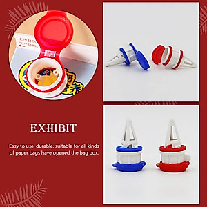 HEMOTON Box Drinks Spout Pourer, 4Pcs Liquor Pourers Wide Mouth Juice Milk Bottle Splitter Beverage Changeover Caps for Home Kitchen Jelly Coffee Water Bag Red Blue