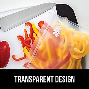 Gorilla Grip Reusable, Leakproof Secure Zip Freezer Safe, Food Grade PEVA Food Storage Bags, Lunch Storage Produce, School, Work, Snack, Sandwich