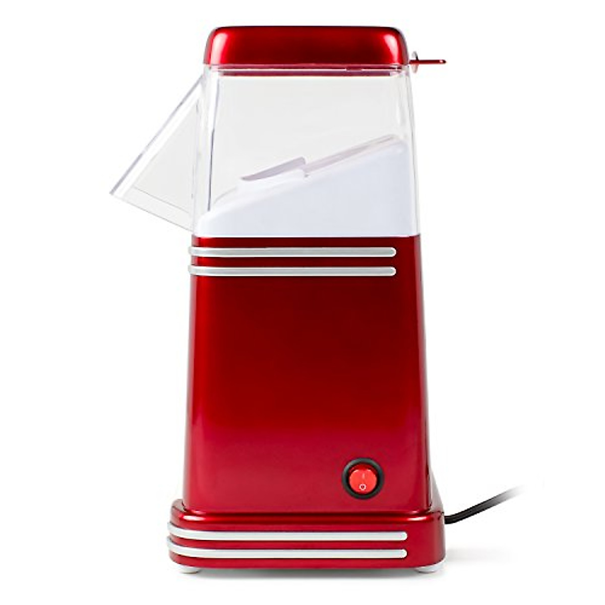 Nostalgia Hot-Air Electric Popcorn Maker, 8 Cups, Healthy Oil Free Popcorn with Measuring Scoop, Retro Red