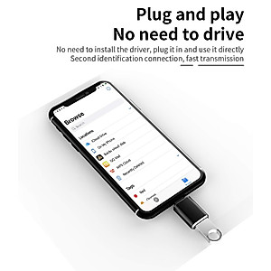 Lightning Male to USB3.0 Female Adapter OTG Cable for iPhone 12 11 Xr X XS 8 7 Plus Max Compatible with iPad Air Pro Mini,Support Camera Card Reader Mouse Keyboard Hubs Piano Converter Connect U Disk