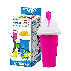 Slushy Cup Maker, Cleaning bursh included, Slushie Cup, Slushy Maker Cup, Double Layer Durable Cooling Cup, Squeeze Cup, Slushie Maker, DIY Slushie Smoothie Maker, Must Haves 2023