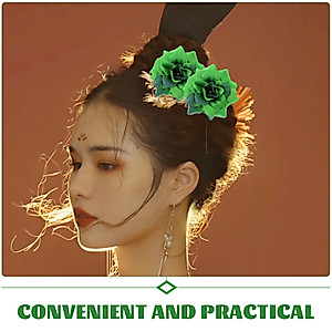 ULTNICE Artificial Faux Flower Heads Home Garden Party Decor 50pcs(Dark Green)