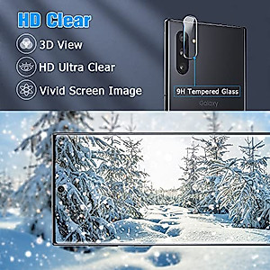 [2+2 Pack] Galaxy Note 10 Plus 5G Screen Protector, HD Clear 9H Tempered Glass Scratch Resistant, Fingerprint Unlock, 3D Curved, Bubble-Free for Samsung Galaxy Note 10 Plus Screen Camera Protector (6.8")