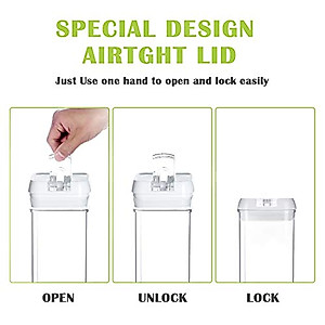 7 Pack Airtight Food Storage Container Set - Kitchen & Pantry Organization Containers - Labels & Chalk Marker - BPA Free Clear Plastic Kitchen and Pantry Organization Containers