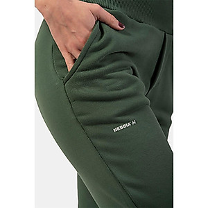 NEBBIA High-Waist Loose Fit Sweatpants Feeling Good 409 Dark Green