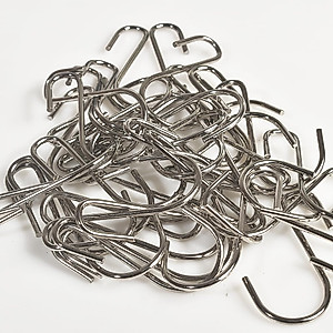 Cozihom 2.4 Inches S Hooks for Hanging Kitchen Utensils, Plants, Pots, Clothes, Bird feeders and Decors, Silver, Pack of 40