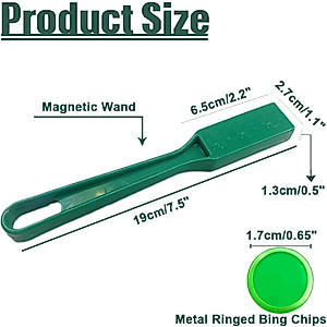 Magnetic Wands and Bingo Chips Set Magnet Wand wtih 100pcs Metal Ringed Discs for Kids School Science STEM Kit Math Learning Accessories(Purple)