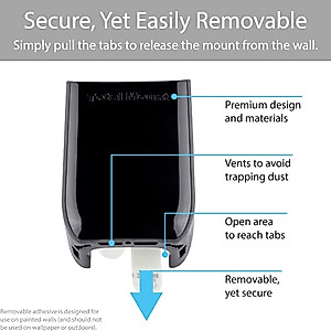 TotalMount Hole-Free Remote Holder – Eliminates Need to Drill Holes in Your Wall (Black Remote Control Holder, Quantity 1)