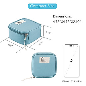 BeeChamp 4pcs Cute Small Travel Sanitary Holder Girls Waterproof Cosmetic Jewelry Bags Lipsticks Electronics Makeup Organizers for Women, Multicolor