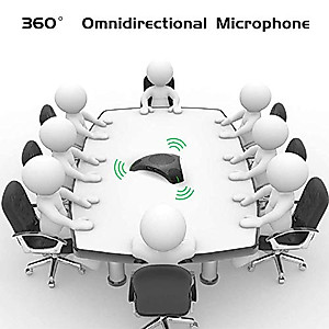 Conference Microphone Omnidirectional USB Speakerphone Microphone for 8-10 People Business Conference,360° Omnidirectional Microphone Intelligent DSP Noise Reduction for Video Meeting (Gray)