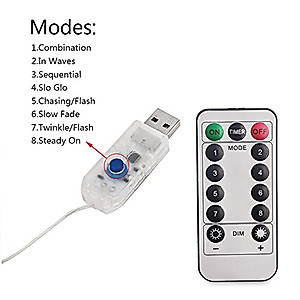 YUJINQ Fairy Decorative String Lights 50 LED Remote Timer USB Powered Silver Moroccan orb String Light Metal Ball Light Christmas Holiday, Party, Home Garden, Indoor Outdoor Decorations (Warm White)