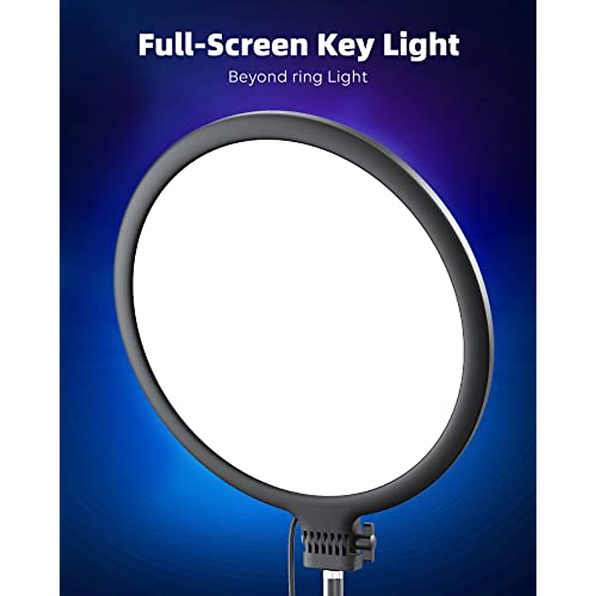 Newest 10.5" Full-Screen Light for Zoom Meeting - Kaiess 10x Lighting Area & Easy Adjustable Colors & Brightness Zoom Light with Flexible Stand & Versatile Phone Holder Fit for Streaming/Video Call