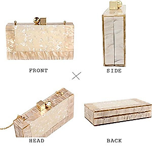 Menurra Women Acrylic Evening Clutch bag Glitter Marble Purse Handbag for Wedding Cocktail Party Prom