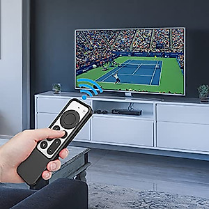 Fintie Protective Case for Apple TV Siri Remote 2021 2022 - Lightweight Anti Slip Shockproof Silicone Cover for Apple TV 4K / HD Siri Remote Controller (2nd Gen / 3rd Gen), Black